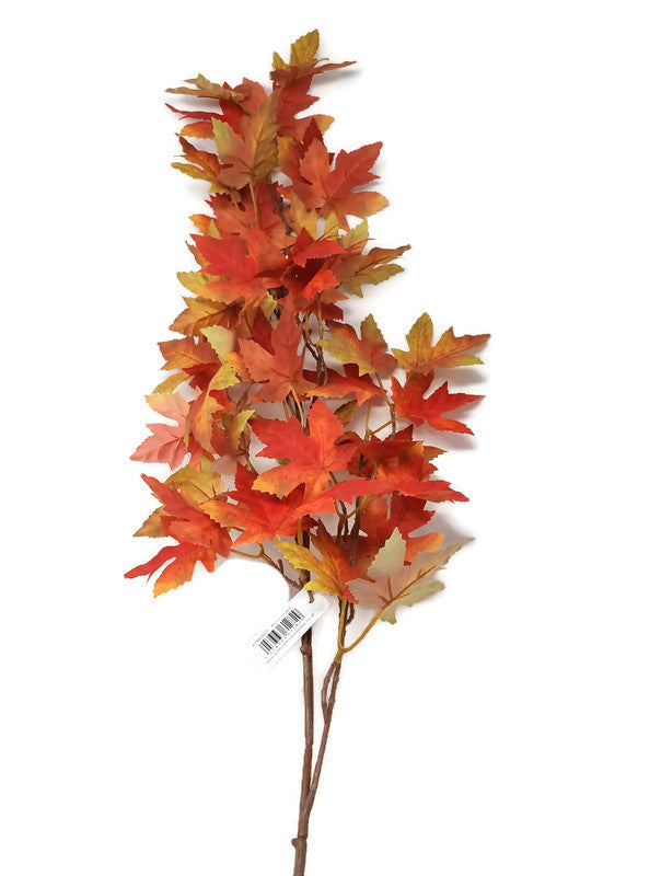 105cm Maple Leaf Spray - Red/Orange — Artificial Floral Supplies