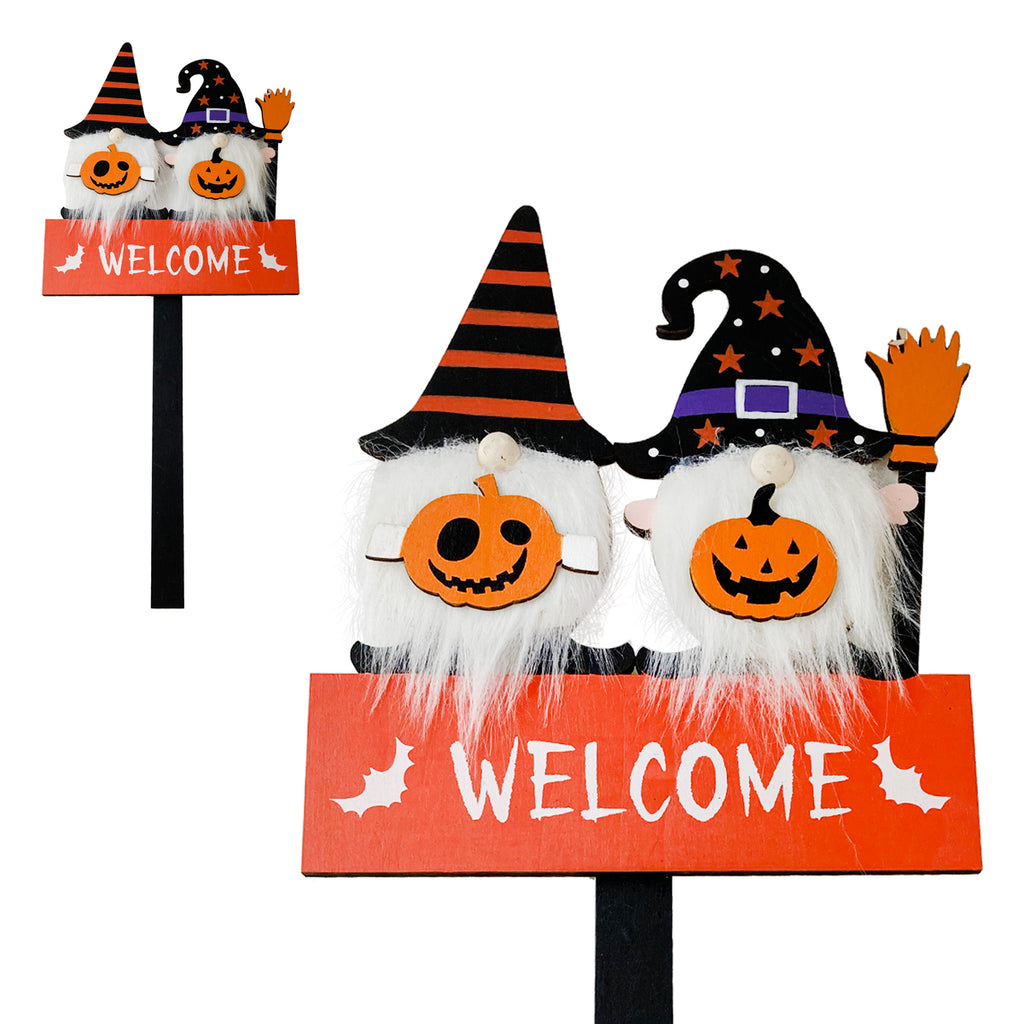 Wooden Gonk Pumpkin Stick x 39cm — Artificial Floral Supplies