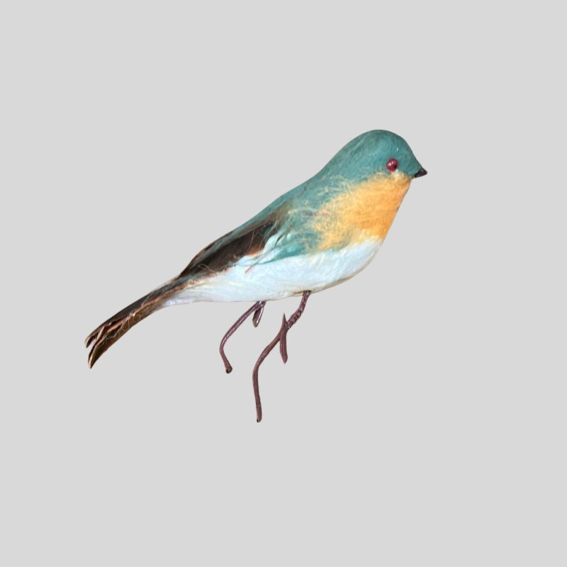 14x3cm Feather Robin Bird Pick — Artificial Floral Supplies