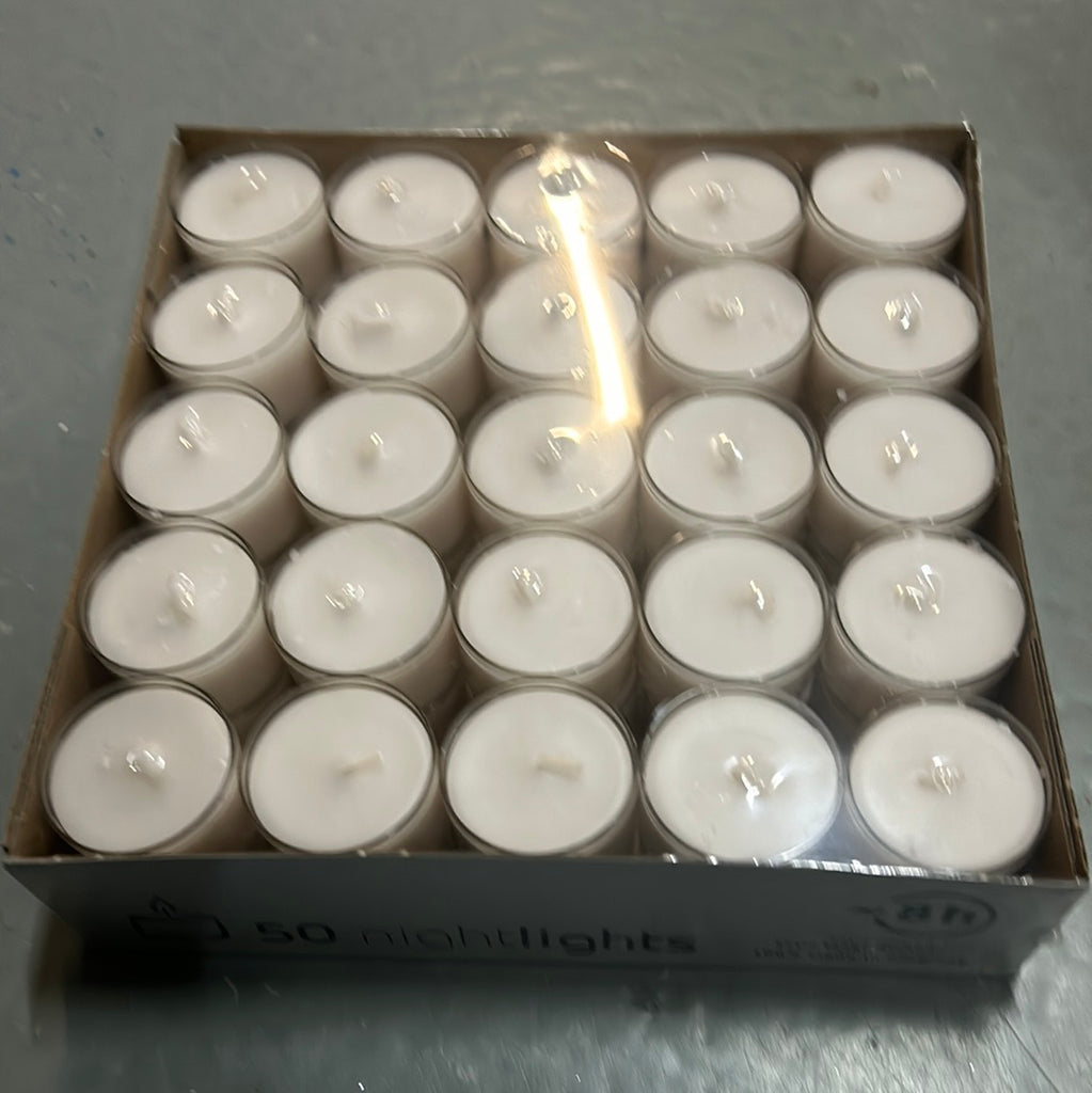 50 Clear Cup Tealights - 8 Hour Burn Time — Artificial Floral Supplies