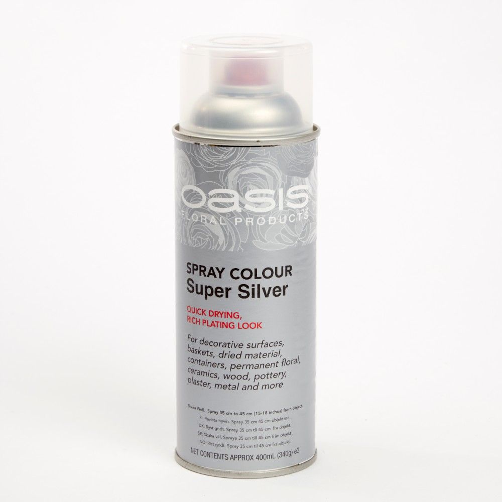 OASIS® Spray Paint Colours - Super Silver - 400ml — Artificial Floral ...