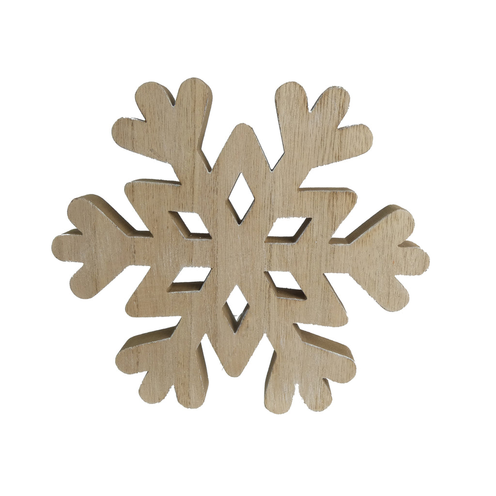 Chunky Wooden Snowflake - 20cm — Artificial Floral Supplies