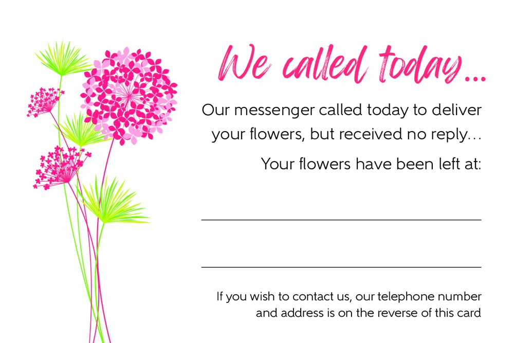 We Called Today Delivery Florist Cards - Pack of 100 — Artificial ...