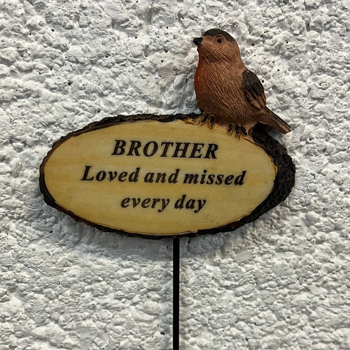 Robin Memorial Stick - Brother — Artificial Floral Supplies