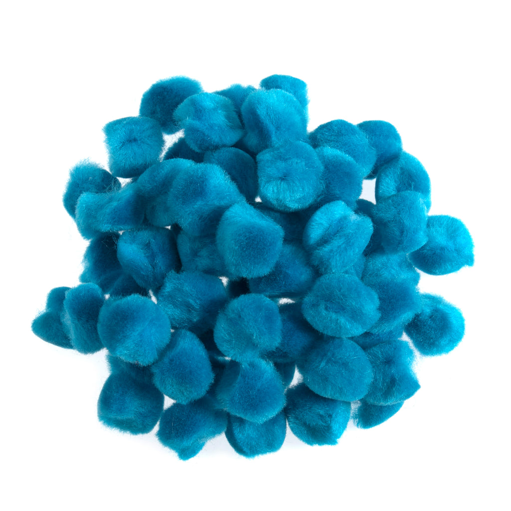 Pom Poms 1.2cm Pack Of 100 - Blue — Artificial Floral Supplies