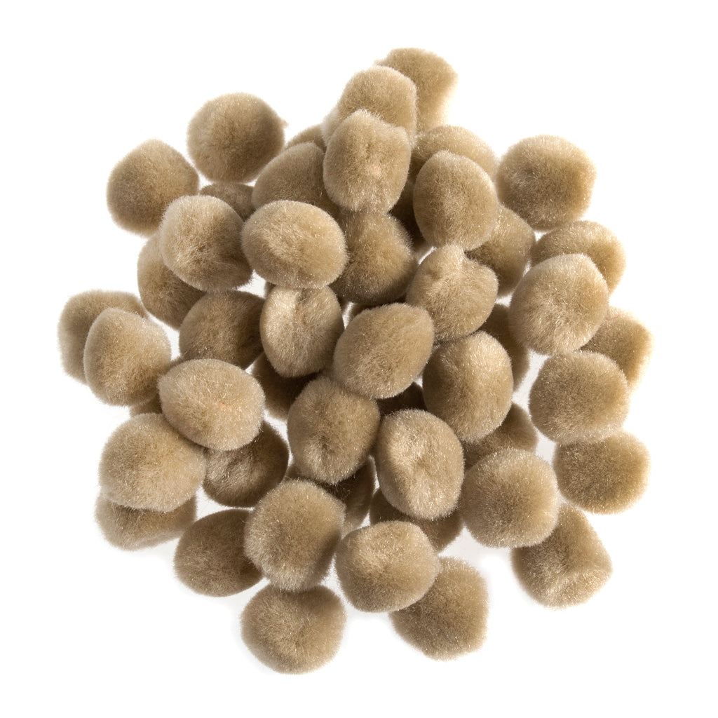 Pom Poms 1.2cm Pack Of 100 - Beige — Artificial Floral Supplies