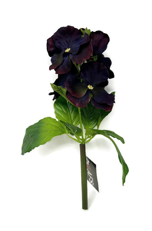 Small Pansy Flower Spray x 24cm - Deep Purple — Artificial Floral Supplies