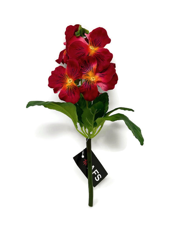 Small Pansy Flower Spray x 24cm - Red — Artificial Floral Supplies