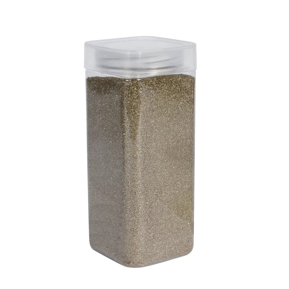 Square Jar of Decorative Sand - 800g - Gold — Artificial Floral Supplies