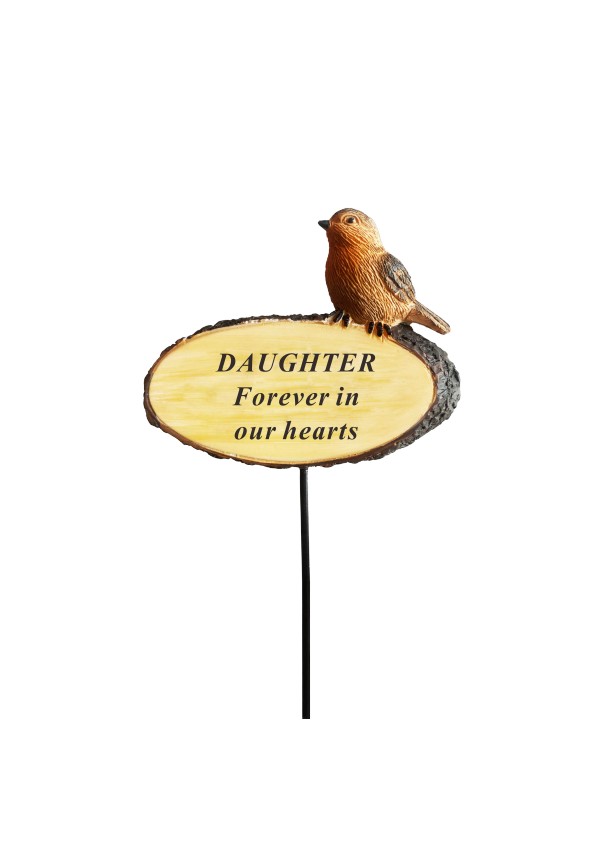 Robin Memorial Stick - Daughter — Artificial Floral Supplies
