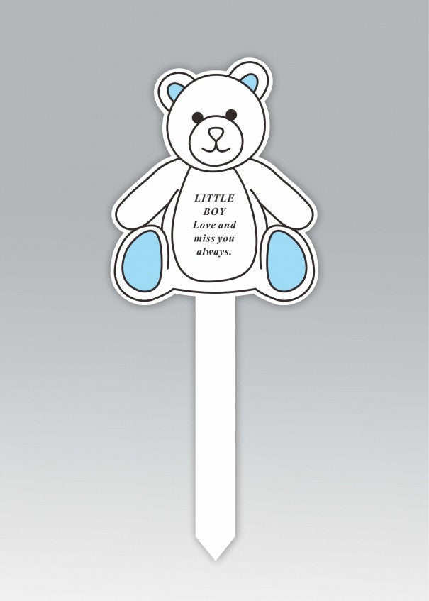 Little Boy Teddy Bear Stake — Artificial Floral Supplies