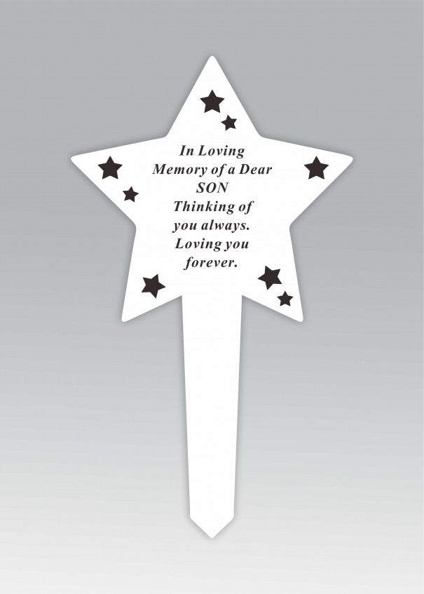 discontinued Plastic Star Memorial Stake - In Loving Memory of a Dear ...