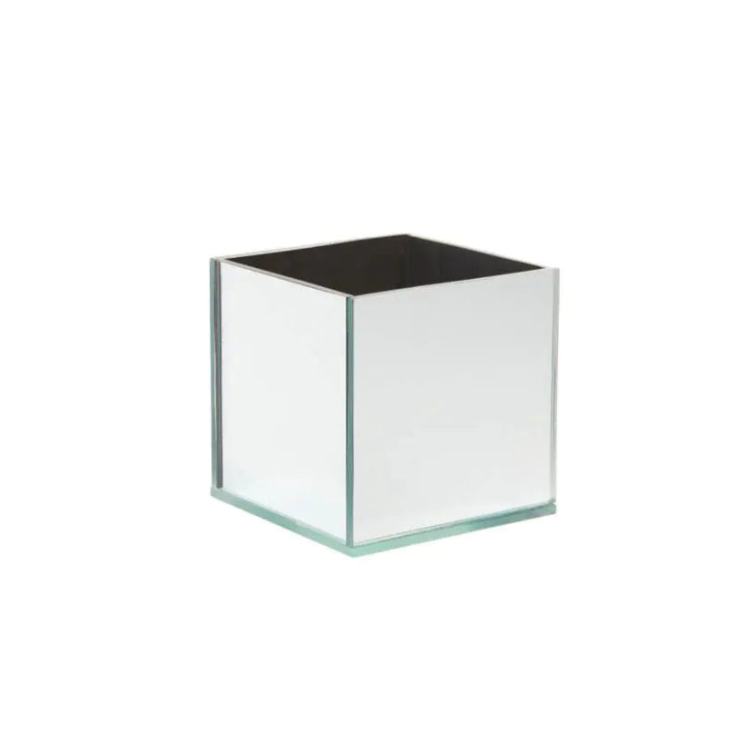 14cm Mirrored Glass Cube Vase — Artificial Floral Supplies