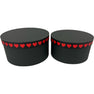 Red Heart on Black Hat Box - Set of 2 — Artificial Floral Supplies