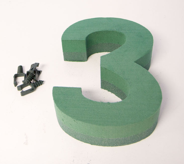 Oasis Floral Foam Number with Clips "3" — Artificial Floral Supplies