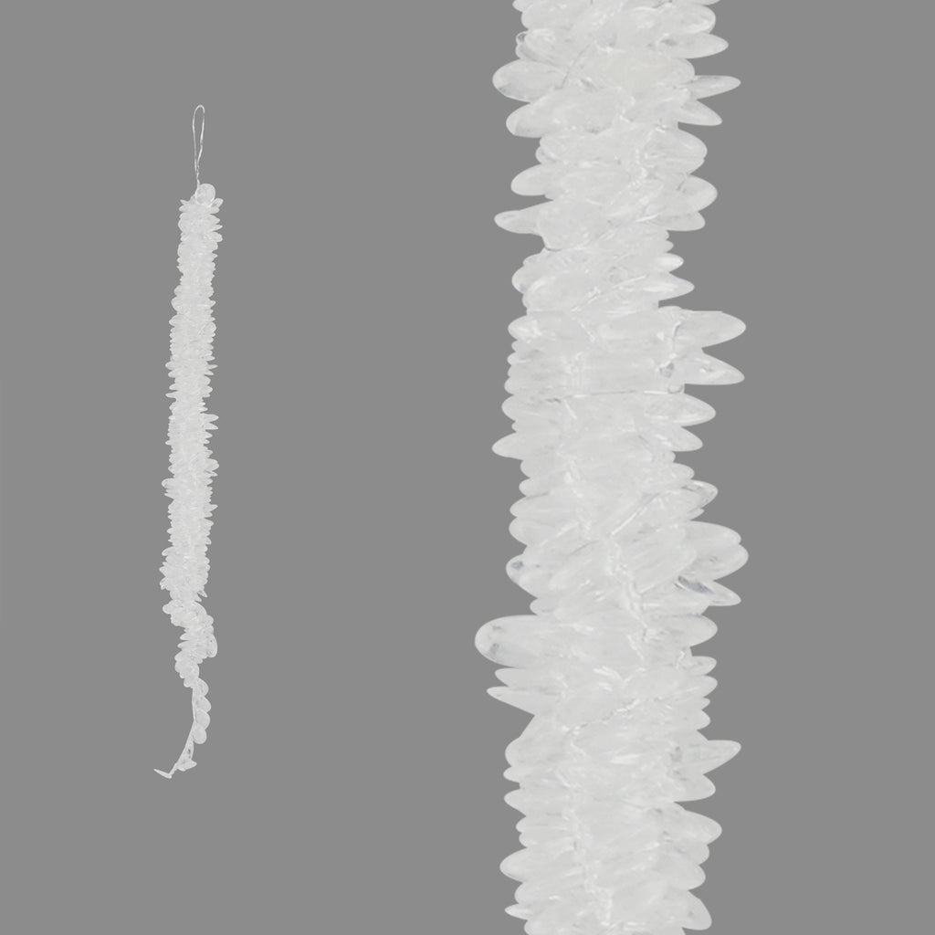 30cm White Acrylic Wired Icicle — Artificial Floral Supplies