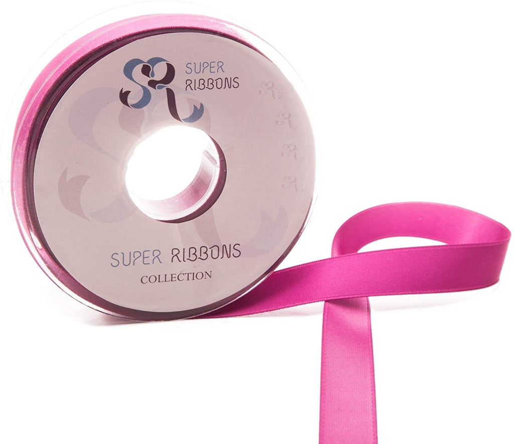 10mm x 20m Double Faced Satin Ribbon - Cerise Pink — Artificial Floral ...