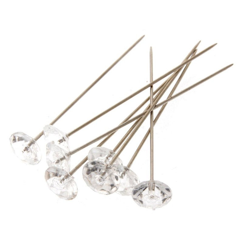 8mm Acrylic Diamond Pins - Clear (5cm Pin, 100pcs per pk) — Artificial ...