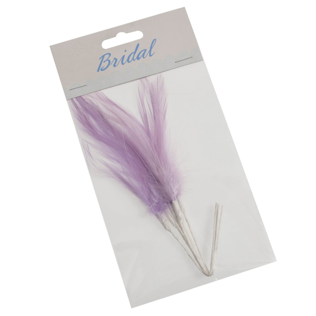 Narrow Feathers x 6 - Lilac — Artificial Floral Supplies