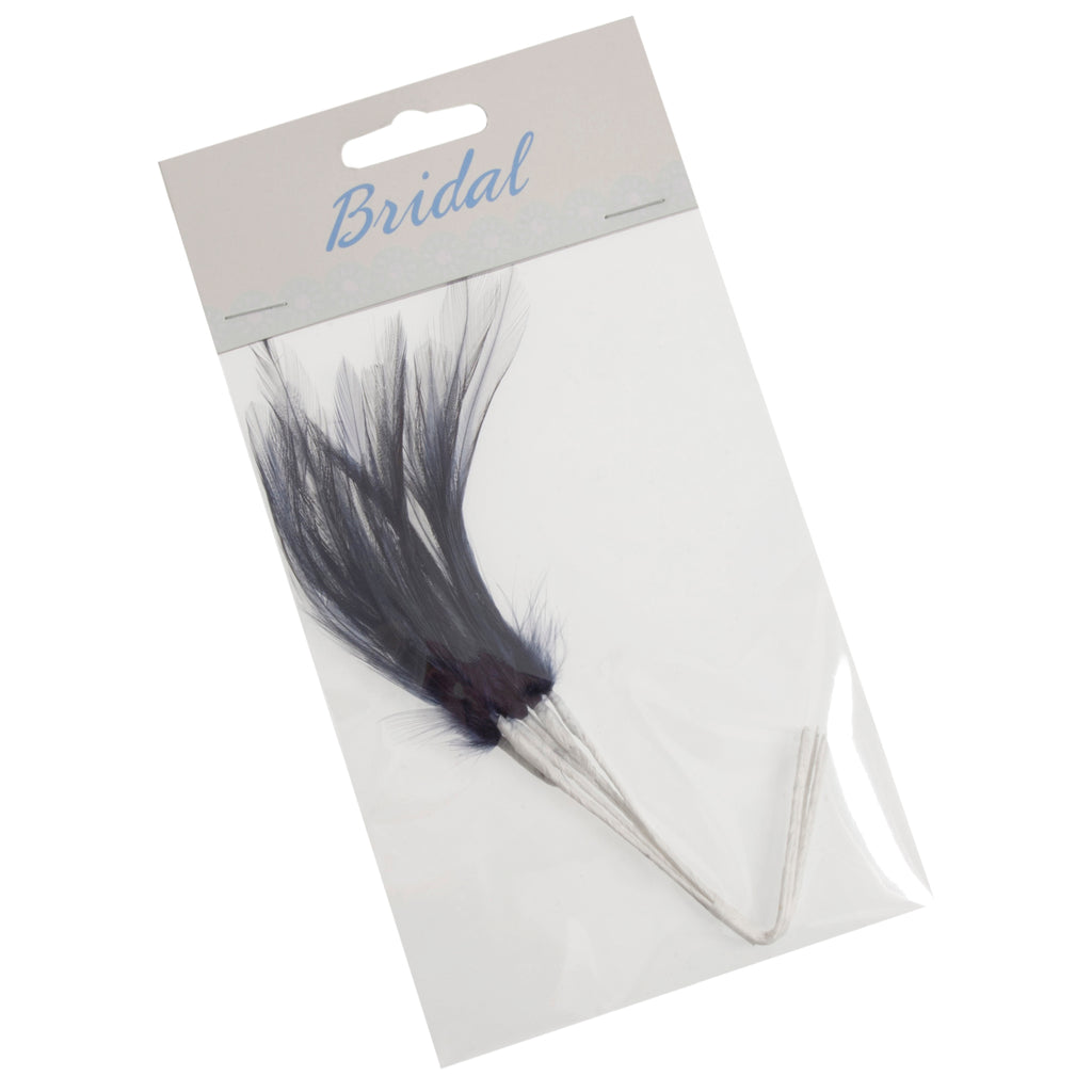 Narrow Feathers x 6 - Dark Royal — Artificial Floral Supplies