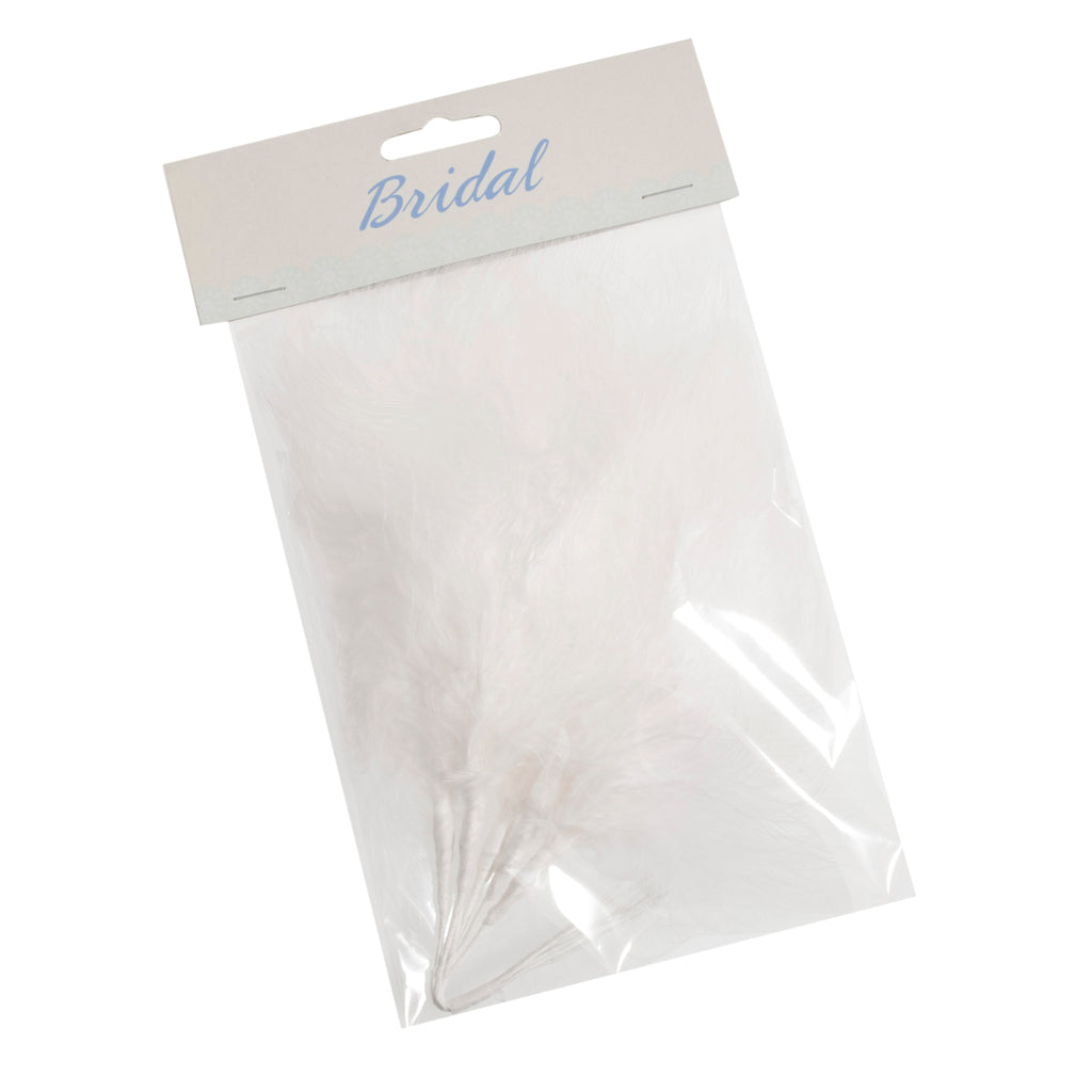 Fluffy Feathers x 6 Stems - White — Artificial Floral Supplies