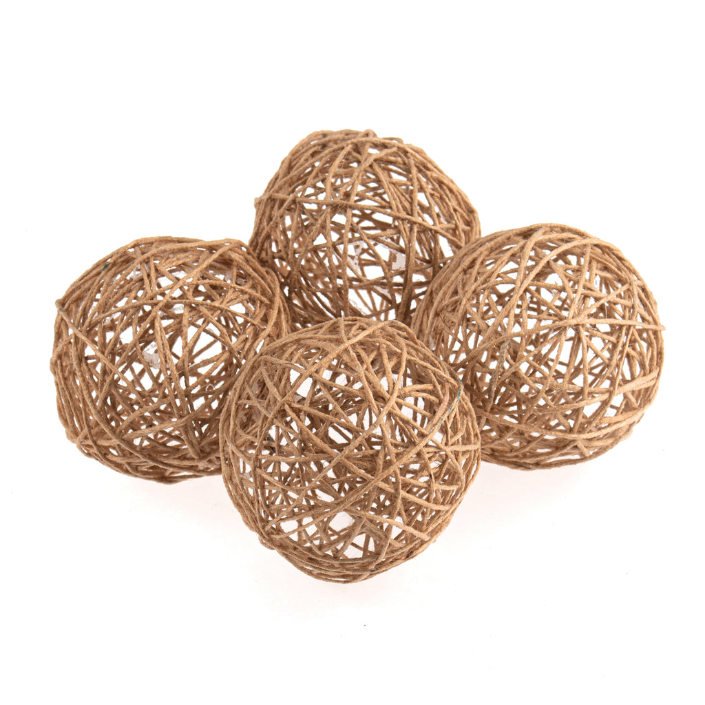 4 x 60mm Jute Balls — Artificial Floral Supplies