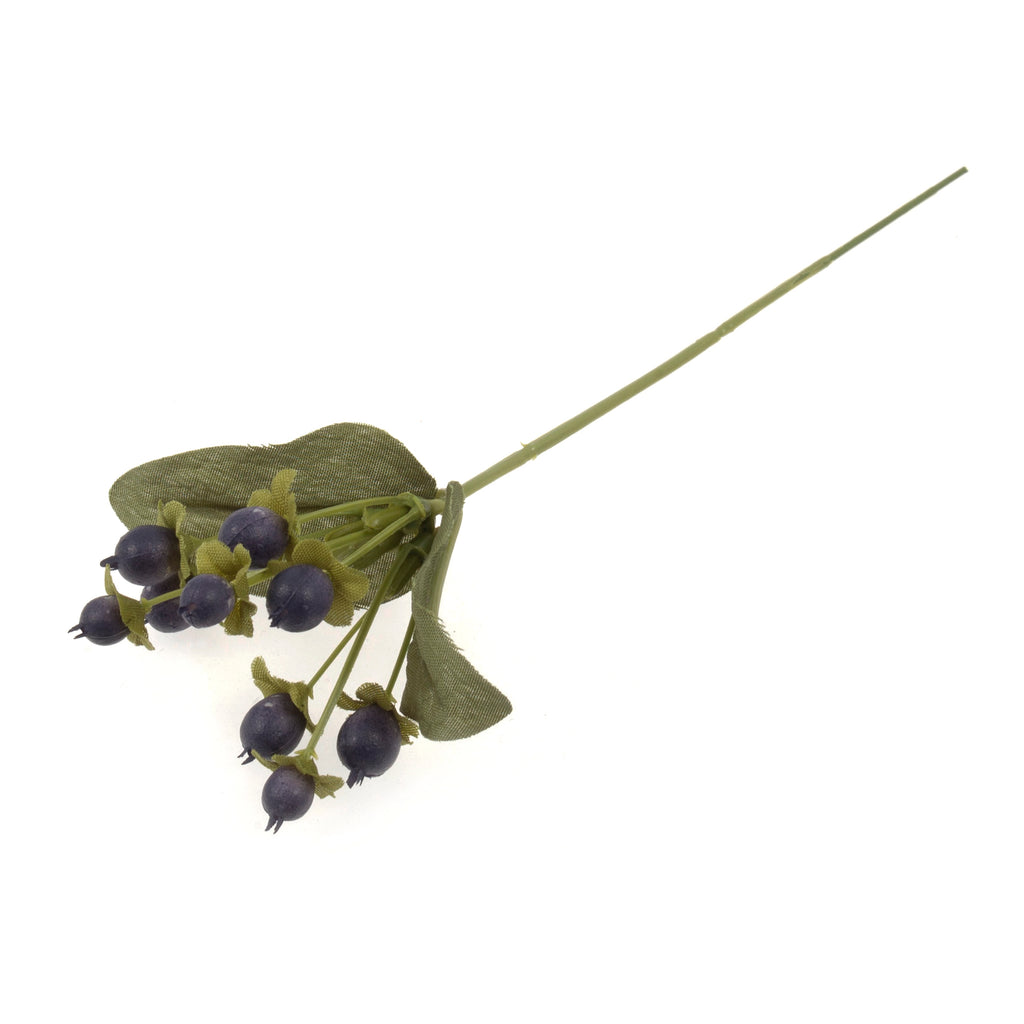 16cm Hypericum Berries - Black x 6 Sprays — Artificial Floral Supplies