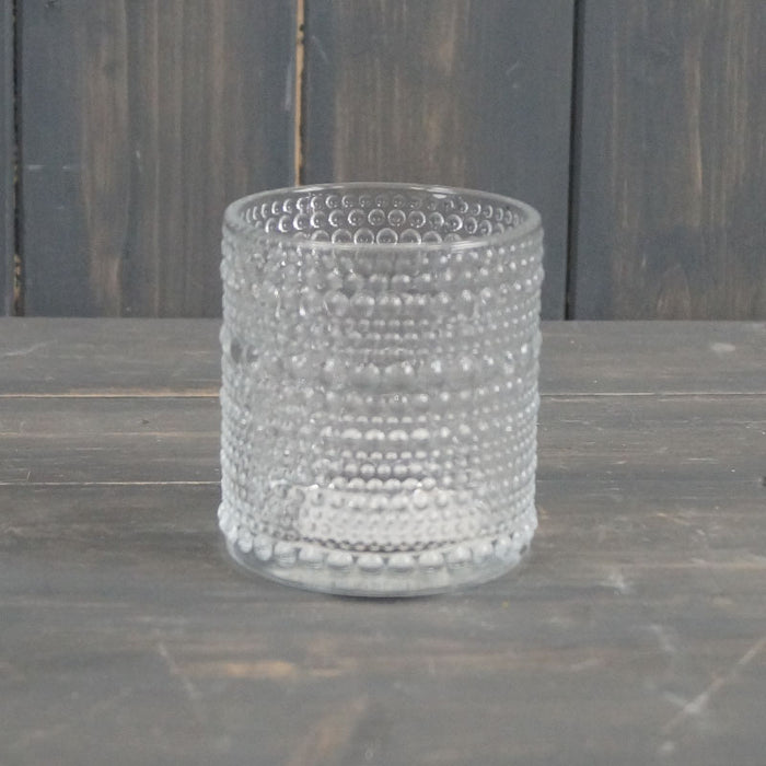 Clear Dimple Glass Pot x 7.4cm — Artificial Floral Supplies