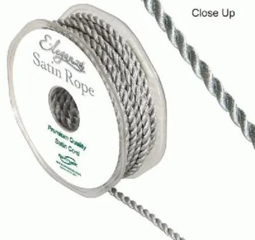 4.5mm Satin Rope Cord - Silver — Artificial Floral Supplies