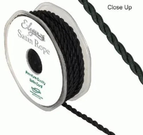 4.5mm Satin Rope Cord - Black — Artificial Floral Supplies