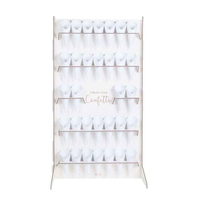 Wedding Confetti Cone Holder Stand & Cones — Artificial Floral Supplies