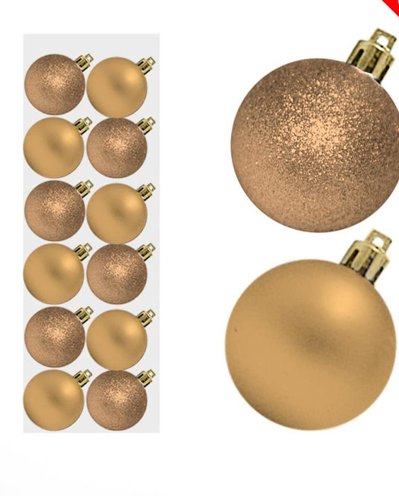 12 x 3cm Mini Baubles - Champagne — Artificial Floral Supplies