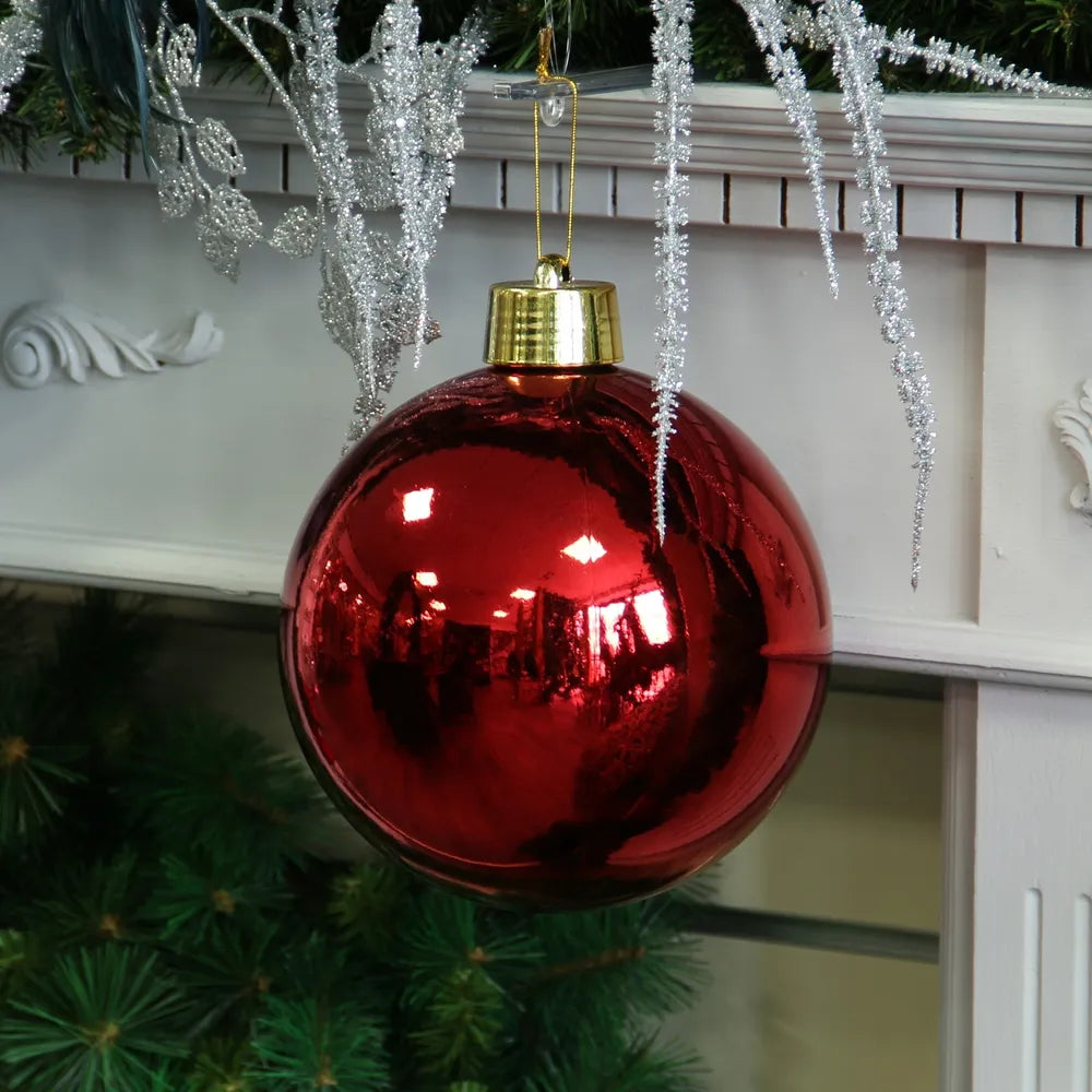 Large Red Shiny Shatterproof Bauble - 20cm — Artificial Floral Supplies