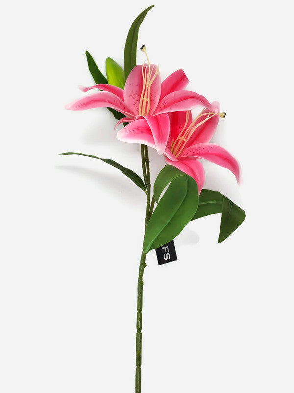 2 Head Real Touch Lily Stem x 64cm Tall - Pink — Artificial Floral Supplies