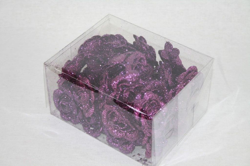 24 Glitter Rose Picks - Purple — Artificial Floral Supplies