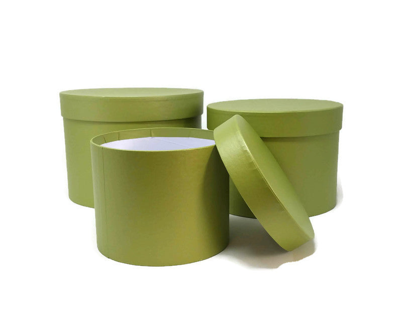 Symphony Lined Hat Boxes - Set of 3 - Sage Green 41-00761 — Artificial ...