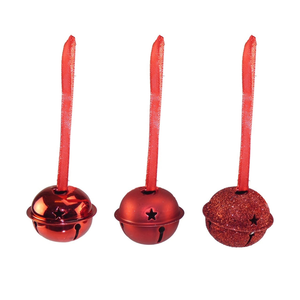 Pack of 3 Bell Hangers x 4cm - Red — Artificial Floral Supplies