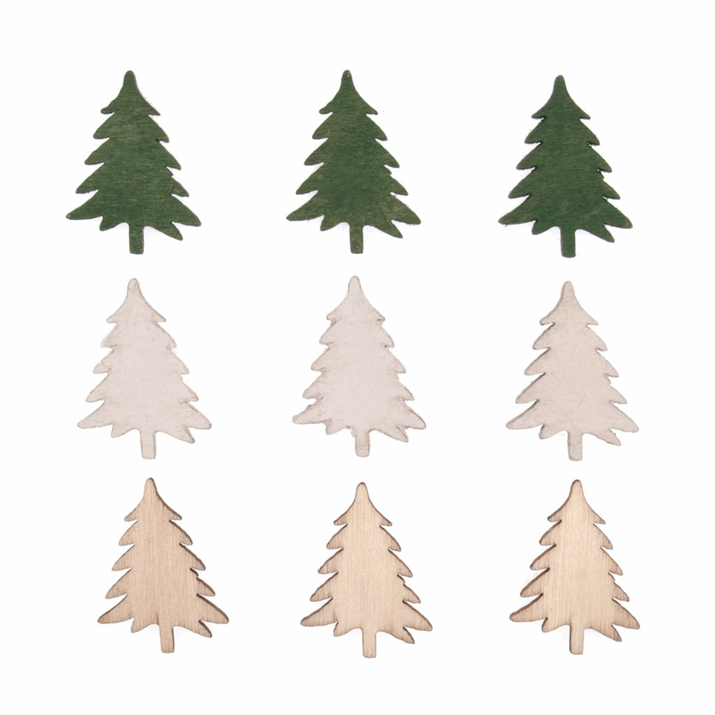 Craft Embellishment - Wooden Tree - Pack of 9 — Artificial Floral Supplies