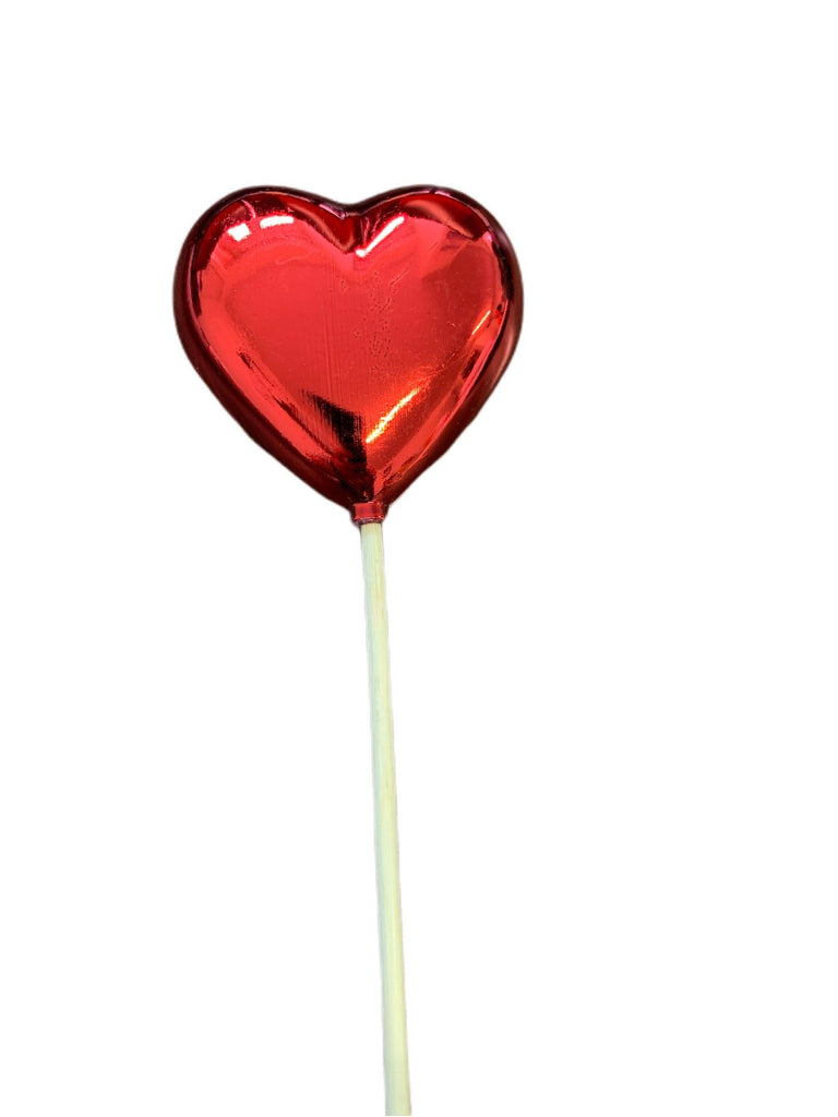 Shiny Red Heart Pick x 10 — Artificial Floral Supplies